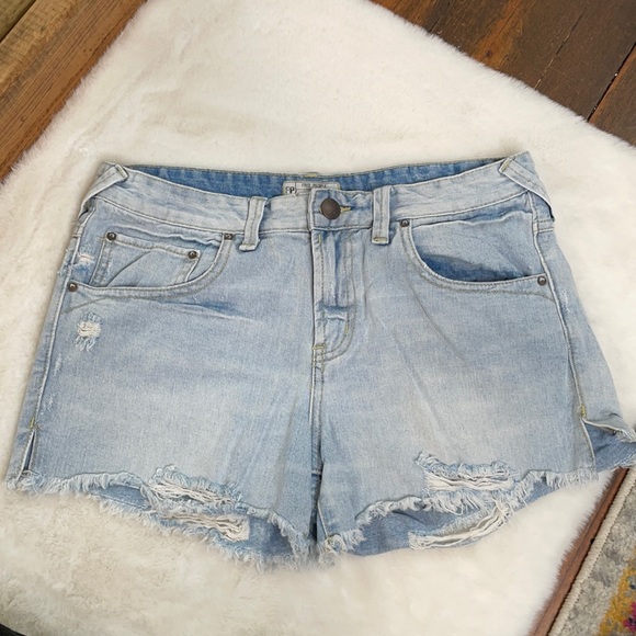 Free People | Shorts | Free People Distressed Jean Shorts | Poshmark